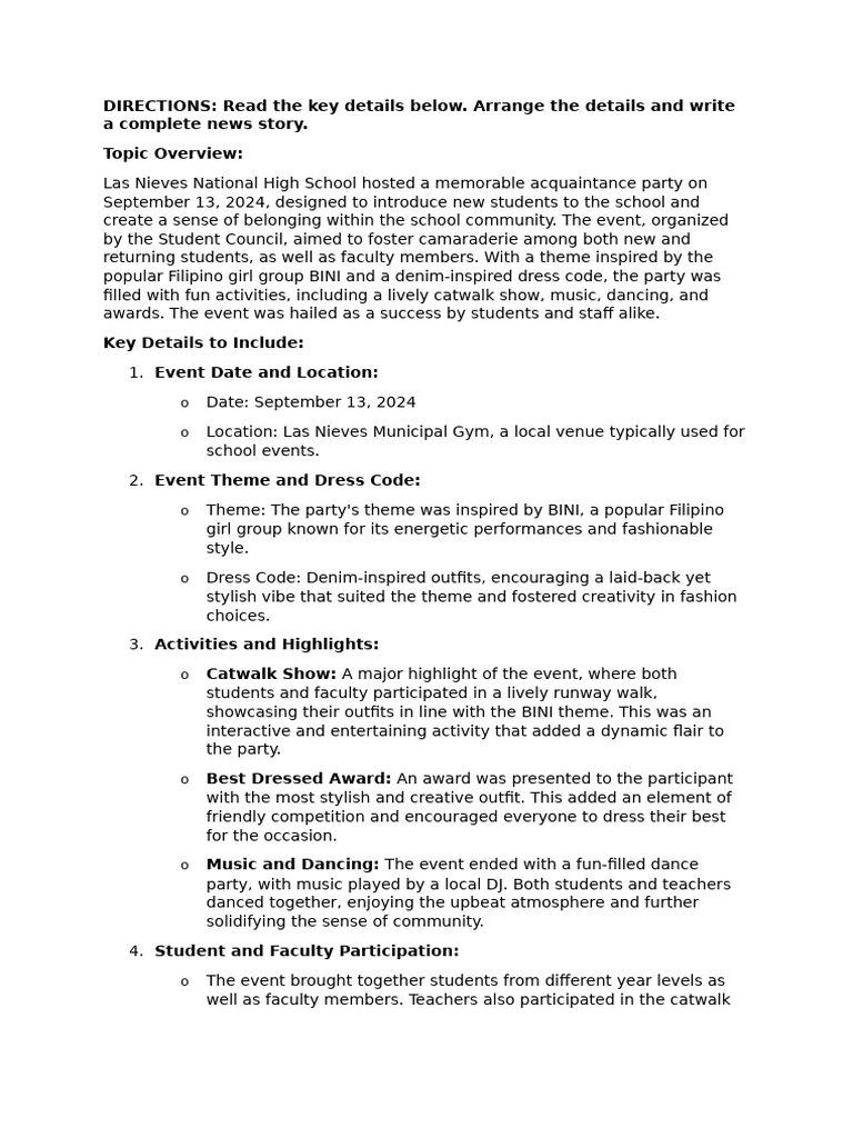 Activity - Writing News Story | PDF