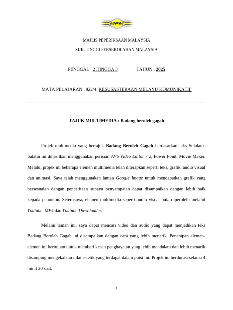 Contoh sinopsis multimedia | PDF