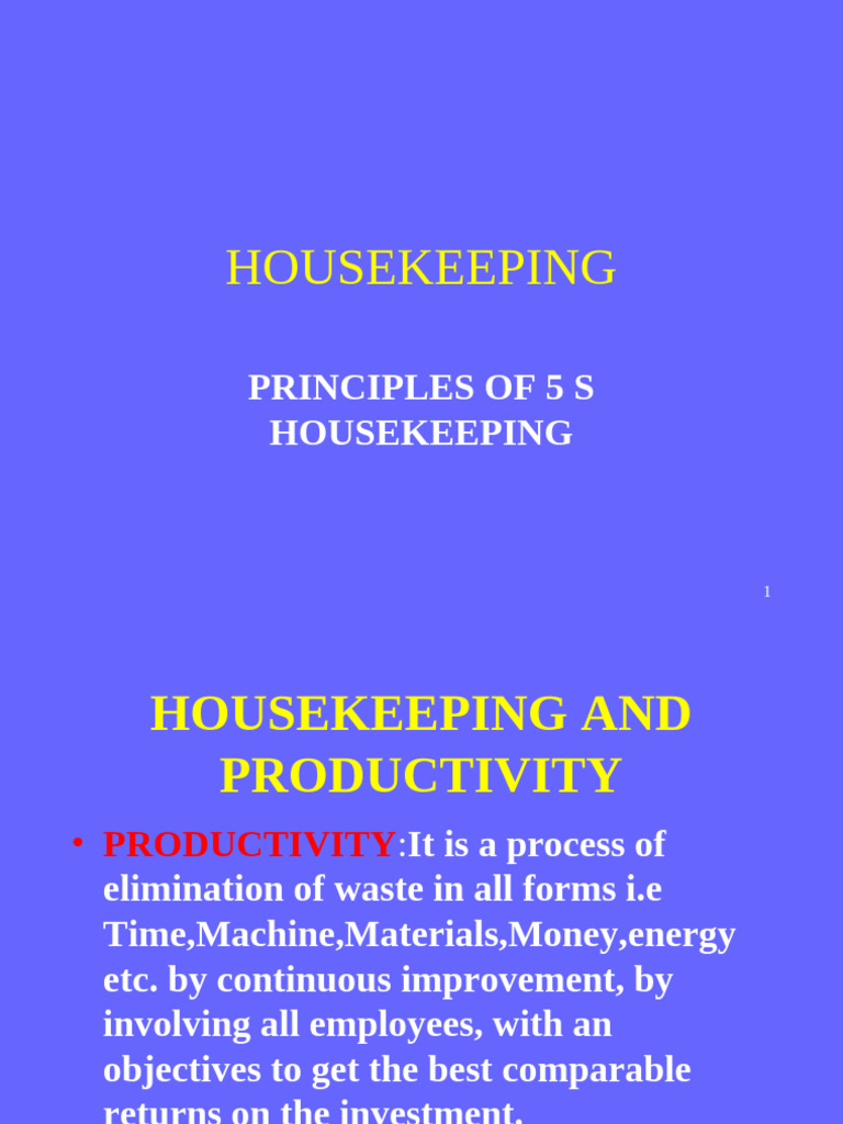 Housekeeping 5s Pdf Housekeeping Disciplines