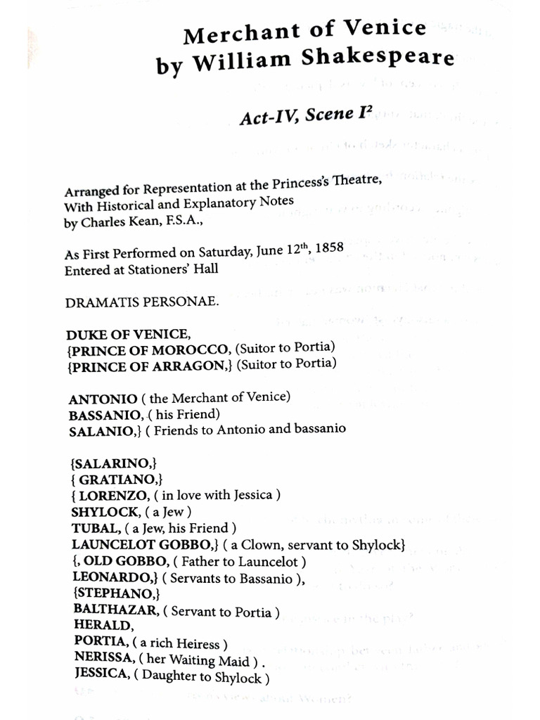 Merchant of Venice | PDF