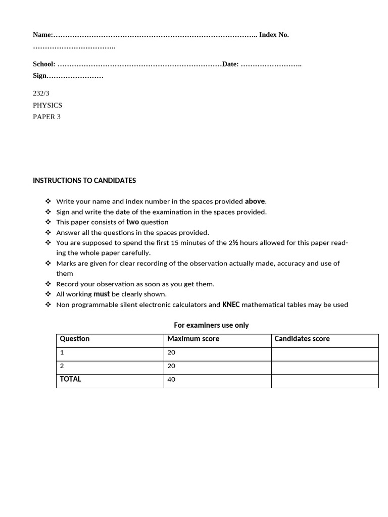 Physics Practical Exam 48 Questions | PDF | Physical Quantities ...