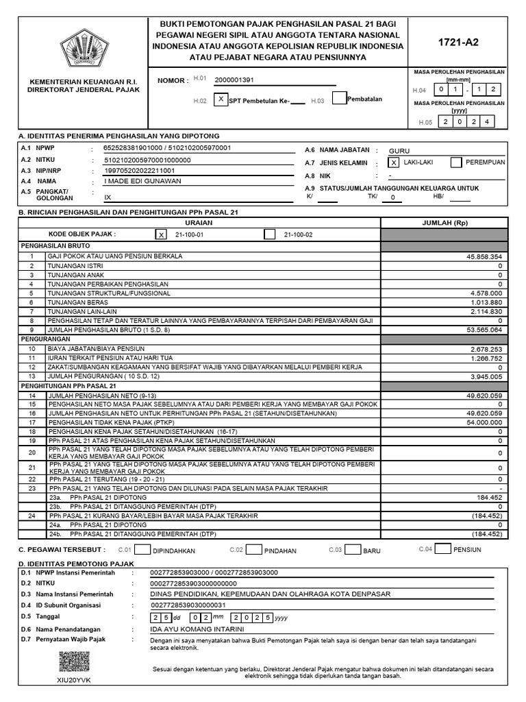 Bupot Edi Gunawan | PDF