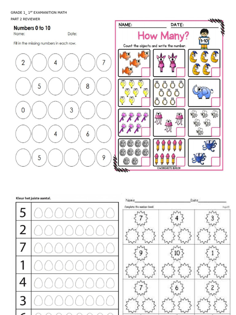 Math Grade1 Set2 Unit-Test | PDF