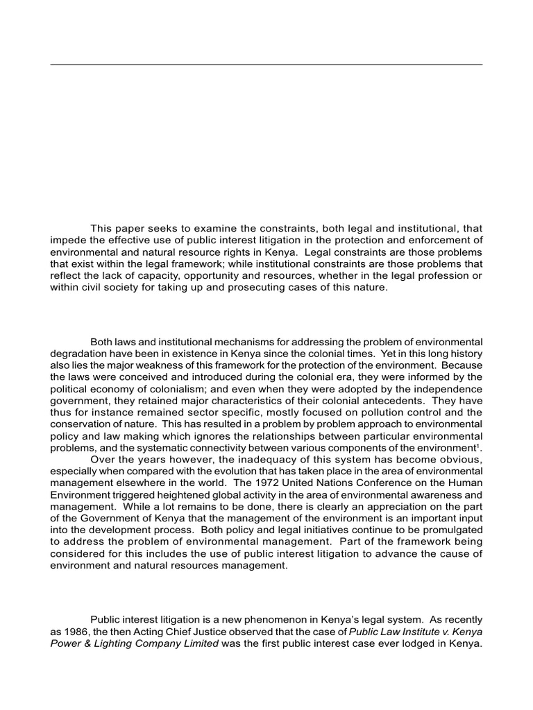 Litigation Environment Kenya - Odhiambo | PDF | Lawsuit | Standing (Law)
