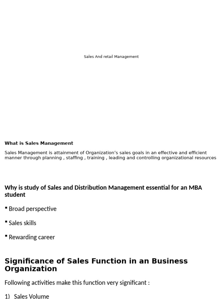 Unit 1 SDM (Comprehensive) | PDF | Sales | Marketing