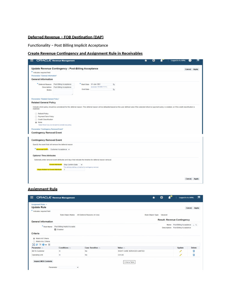 Deferred Revenue Management: FOB Destination | PDF