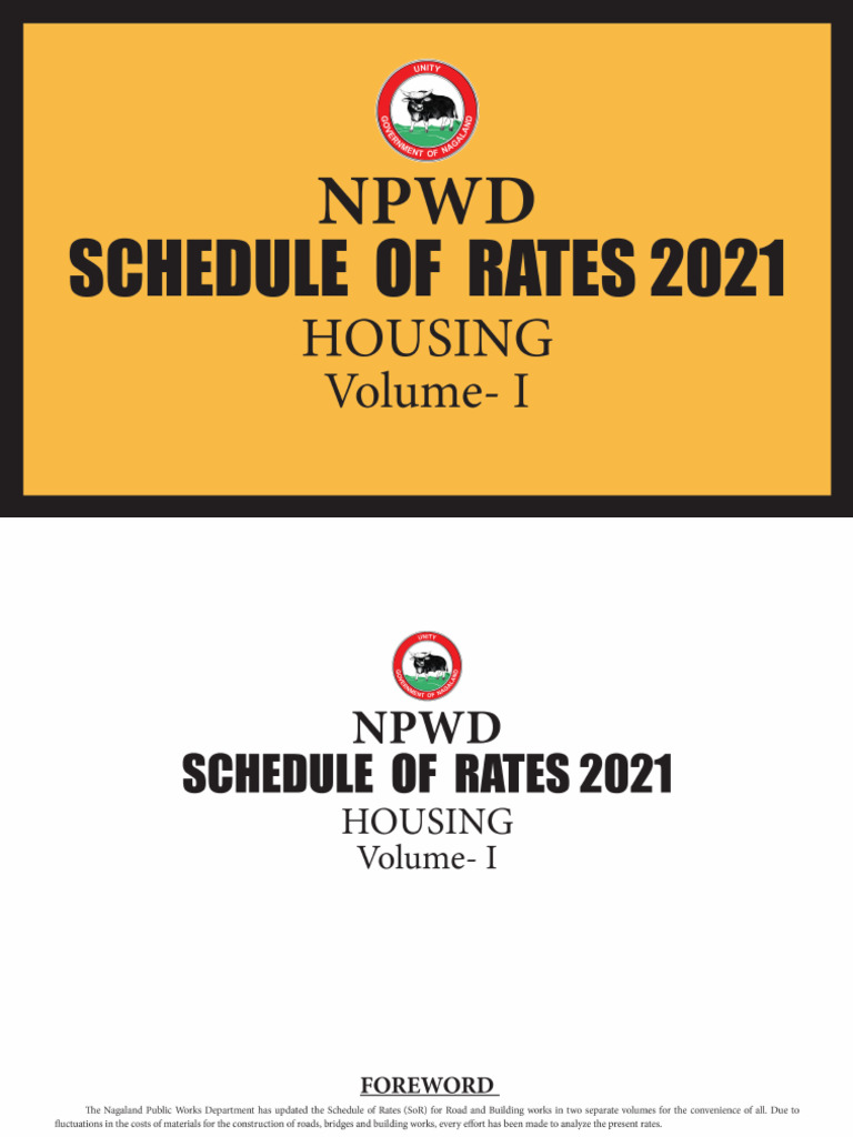 NPWD-SOR-Volume-I | PDF | Mortar (Masonry) | Concrete