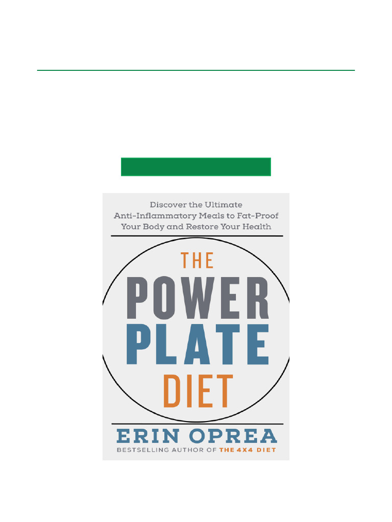 Power Plate Diet: Anti-Inflammatory Meals | PDF