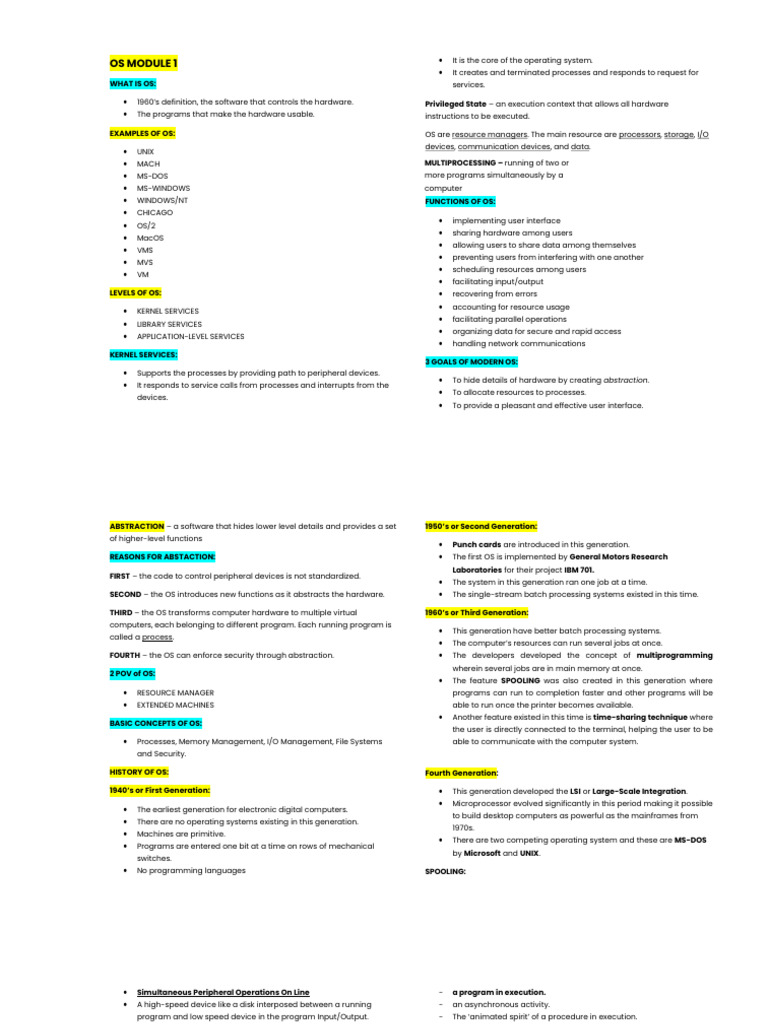 OS MIDTERMS REVIEWER | PDF | Scheduling (Computing) | Operating System