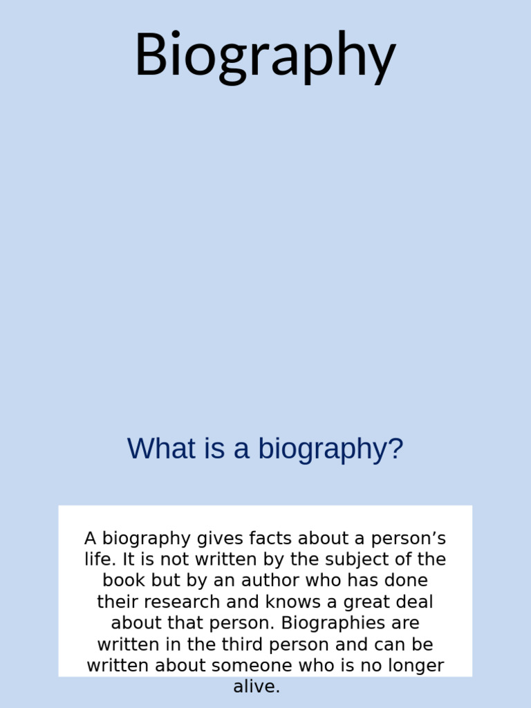 Key Features of a Biography | PDF