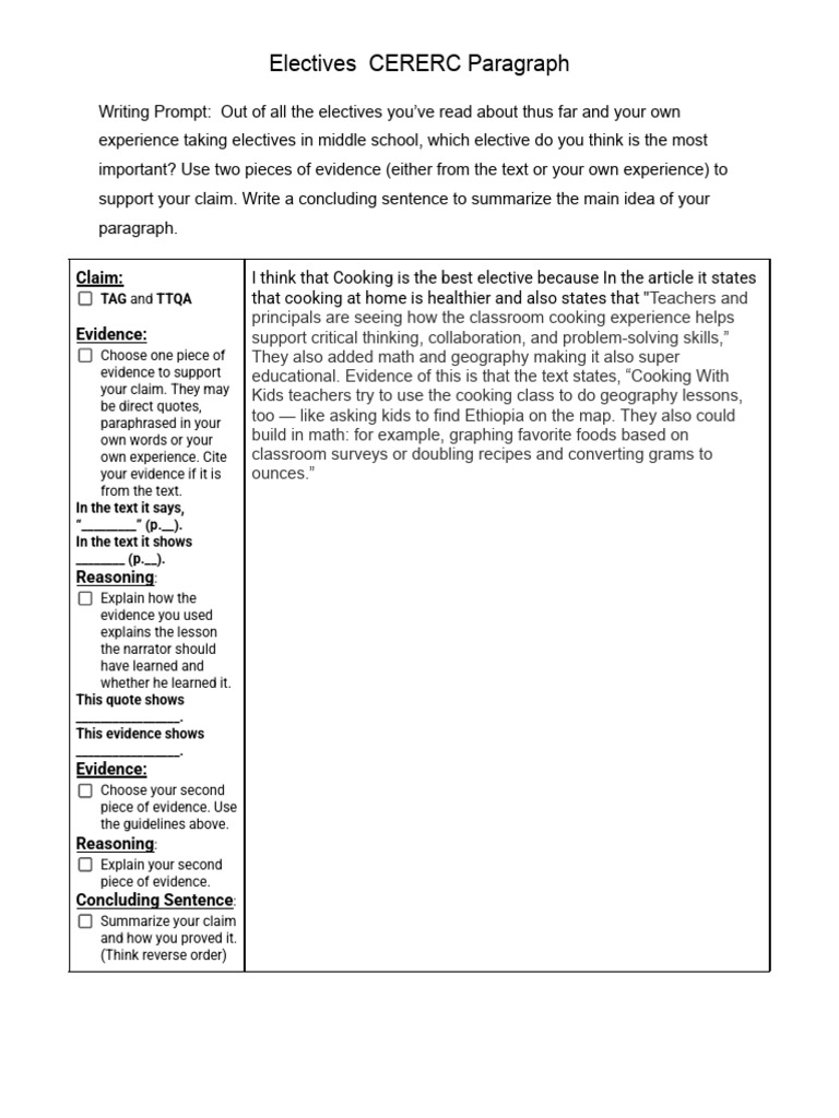 Gianna Antonucci - Electives CERERC Paragraph | PDF