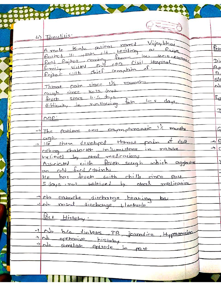 ENT case - Tonsillitis | PDF