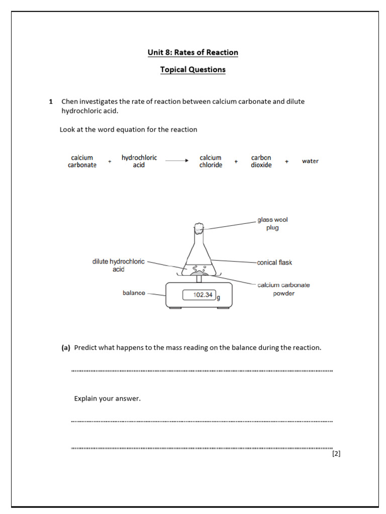 Answer Key Resource Pack Unit 8 | PDF | Reaction Rate | Chemical Reactions