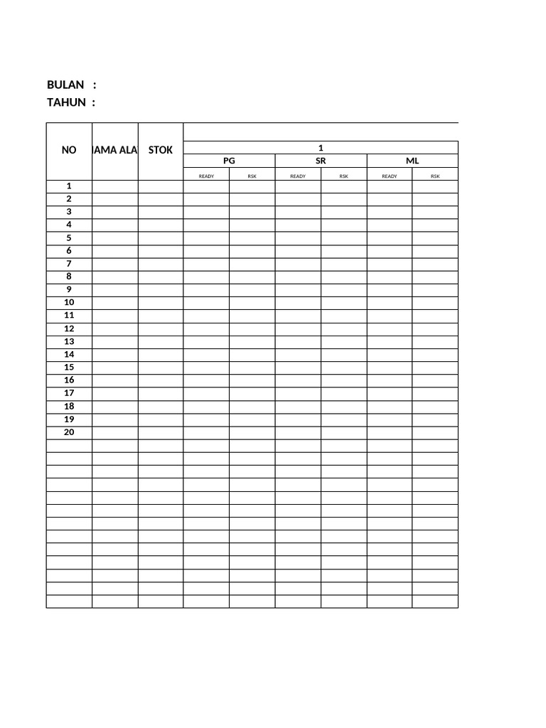 Form Ceklis Ruangan Ponek Bawah | PDF