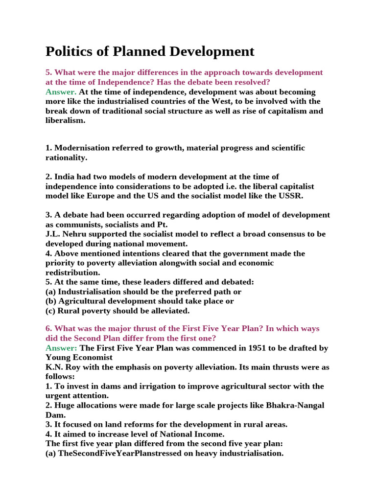 Politics of Planned Development | PDF | Green Revolution | Socialism