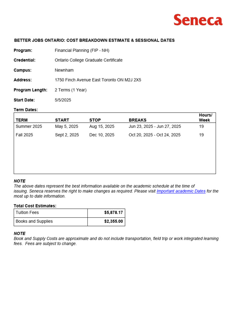 Seneca Second Career Program | PDF | Economies