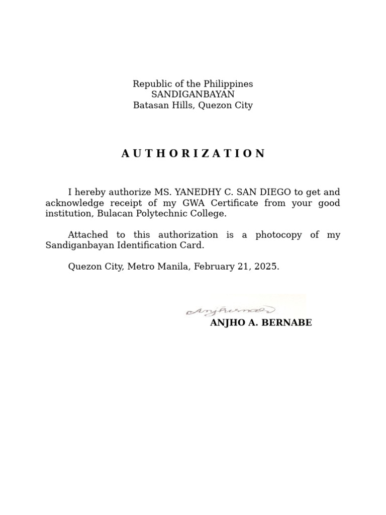 AUTHORIZATION | PDF