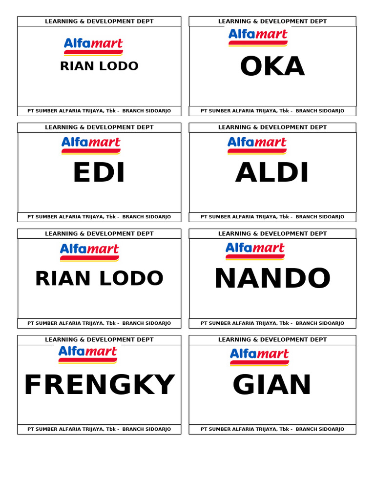Name Tag Angkatan | PDF