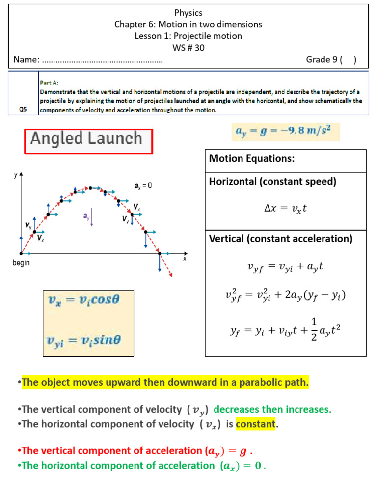 Understanding Projectile Motion in Physics | PDF | Acceleration ...
