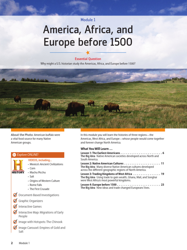 America, Africa, and Europe Before 1500: Essential Question | PDF ...