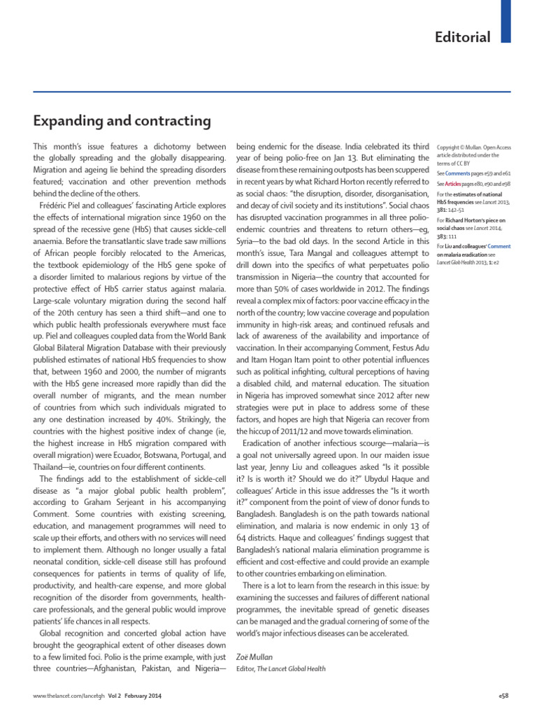 Expanding and Contracting - Langlo | PDF | Malaria | Eradication Of ...