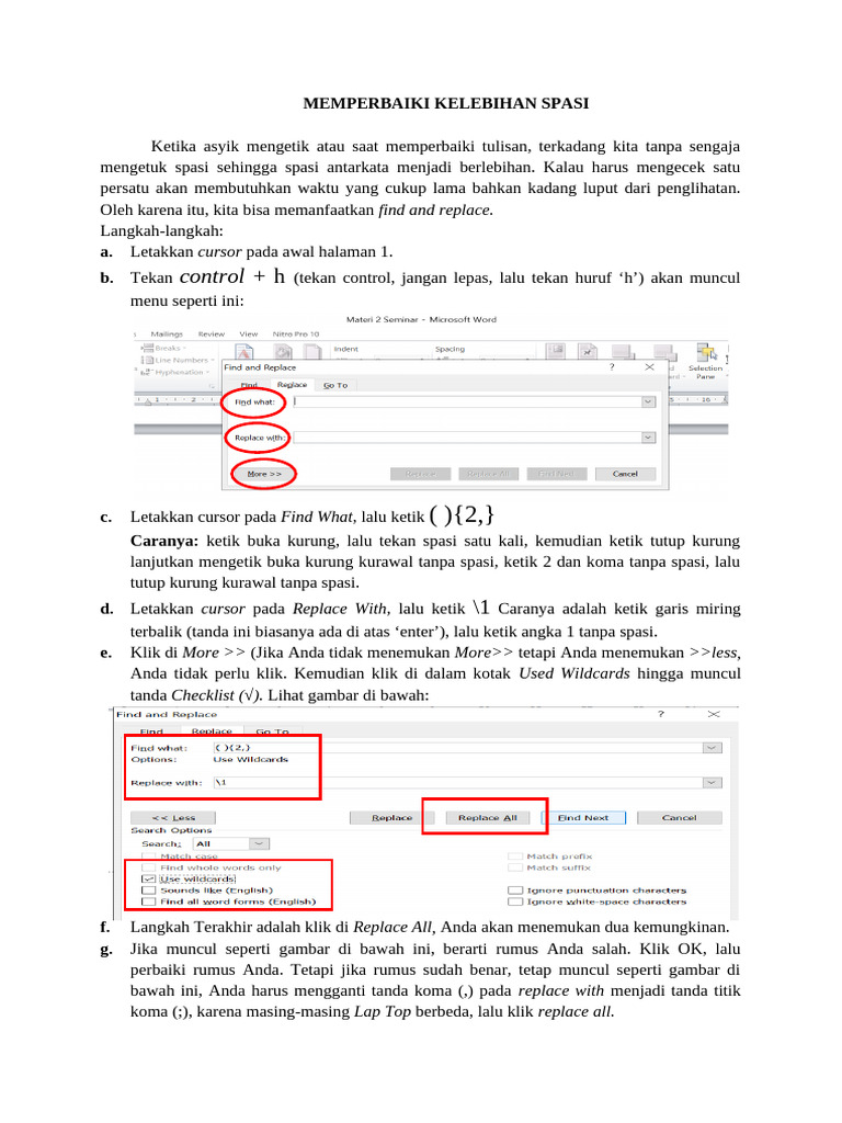 Cara Atasi Kelebihan Spasi di Word | PDF