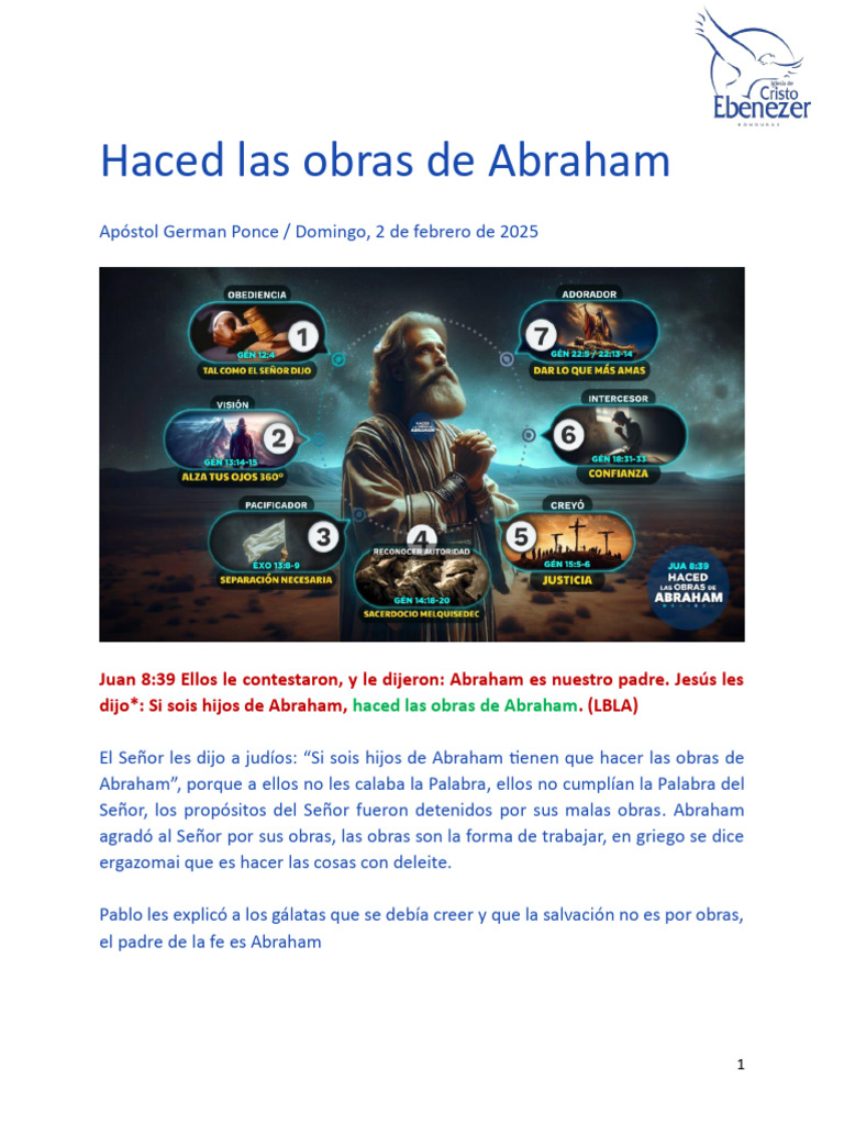 02-02-2025 Haced Las Obras de Abraham | PDF | Abrahán | Bendición