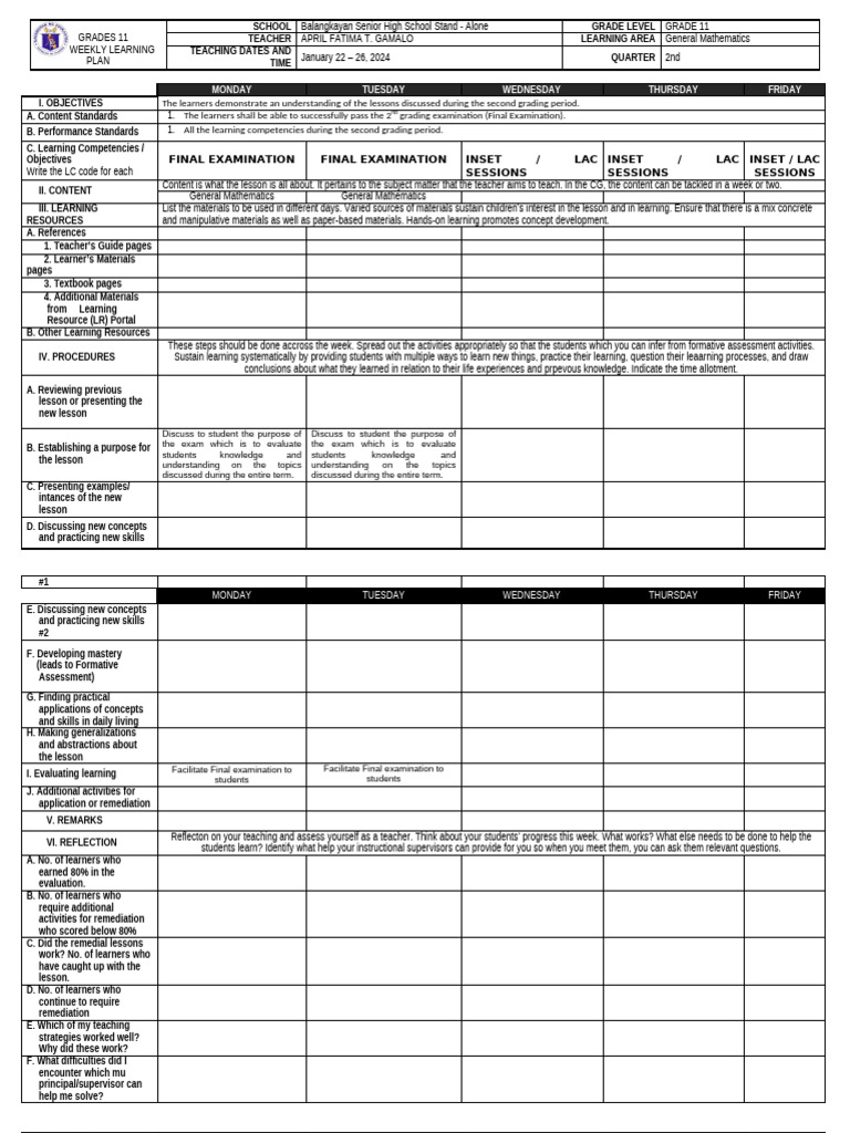 JAN 22 - 26, 2024 | PDF | Procedural Knowledge | Cognition