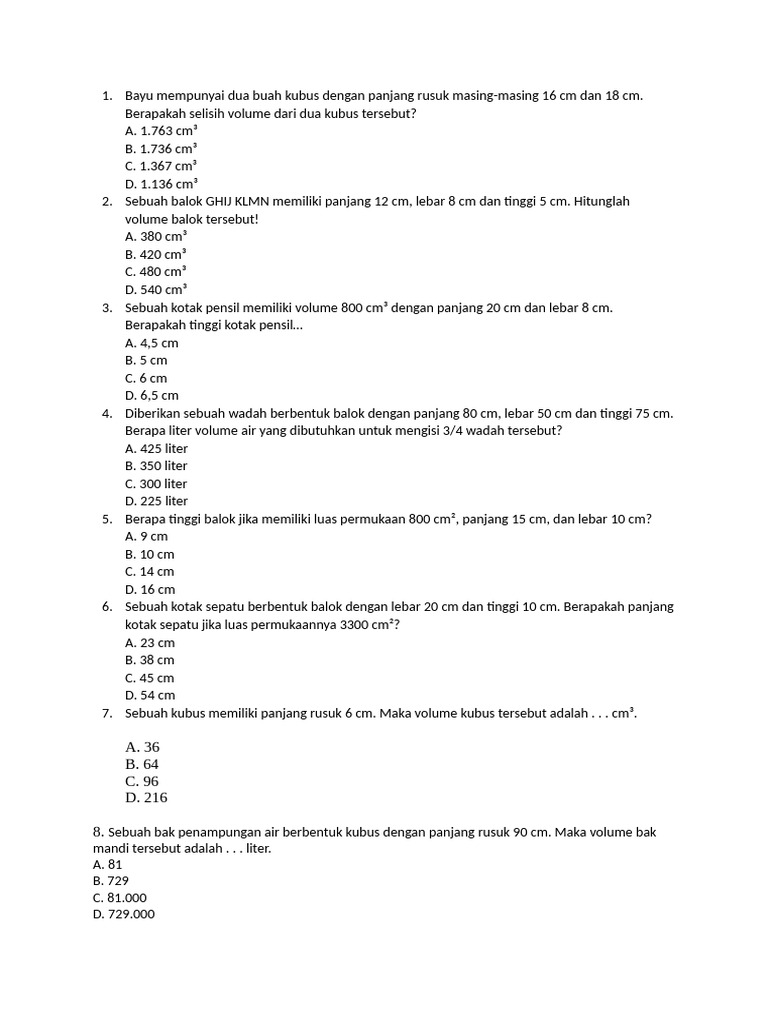 A. 36 B. 64 C. 96 D. 216 8 | PDF