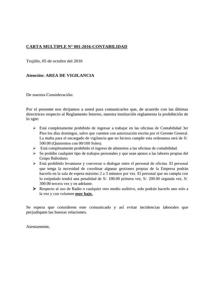 CARTA INFORMATIVA | PDF