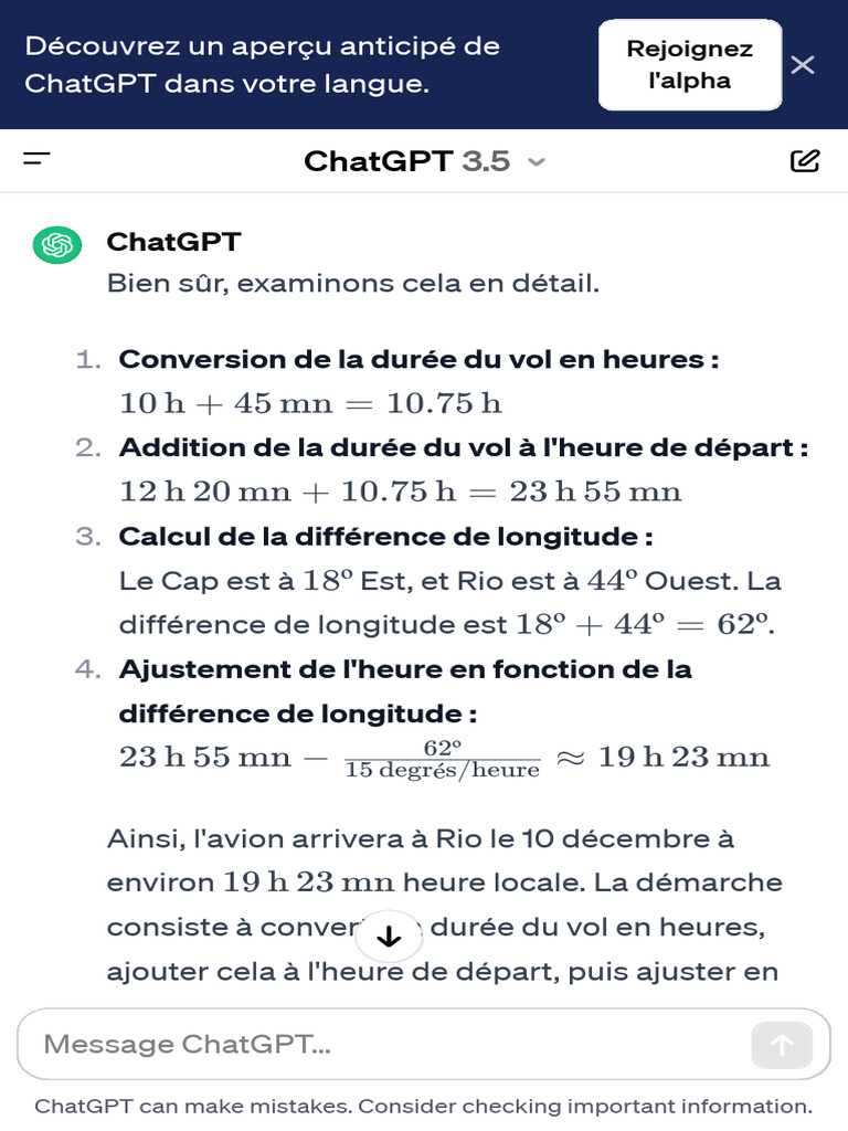 Calculer l'heure d'arrivée à Rio | PDF
