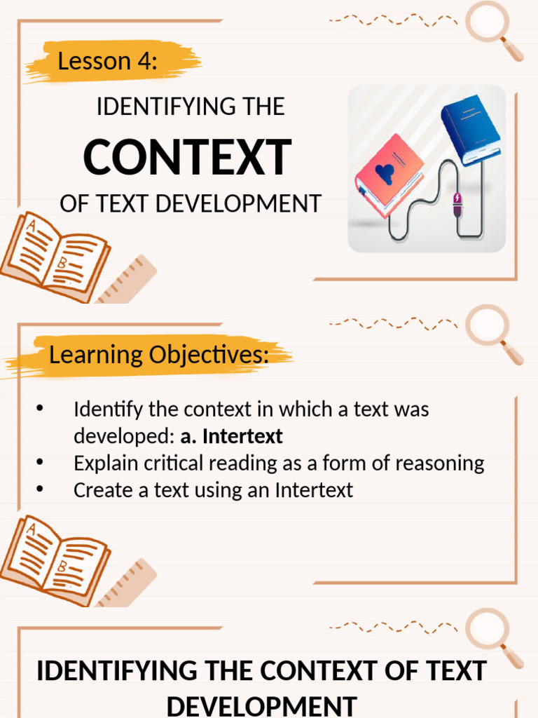 Lesson 4. Identifying The Context of Text Development | PDF | Intertextuality
