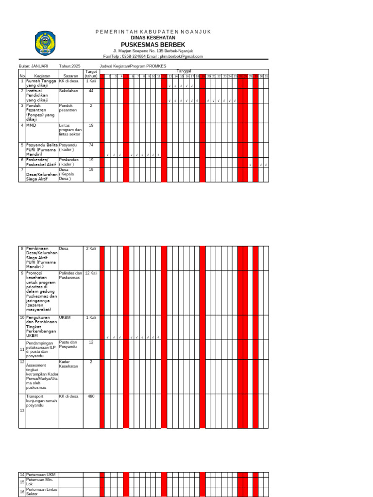 RPK Tahunan Dan Bulanan Promkes Th. 2025 | PDF