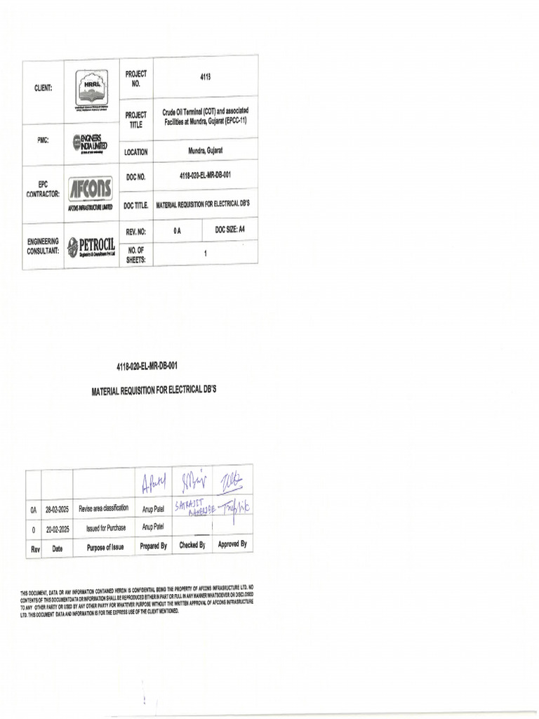 Signed MR For Electrical Dbs | PDF