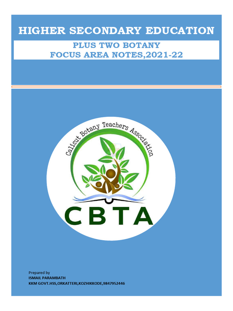 Hsslive Xii Botany Focus Notes Ismail P 2022 | PDF | Restriction Enzyme ...