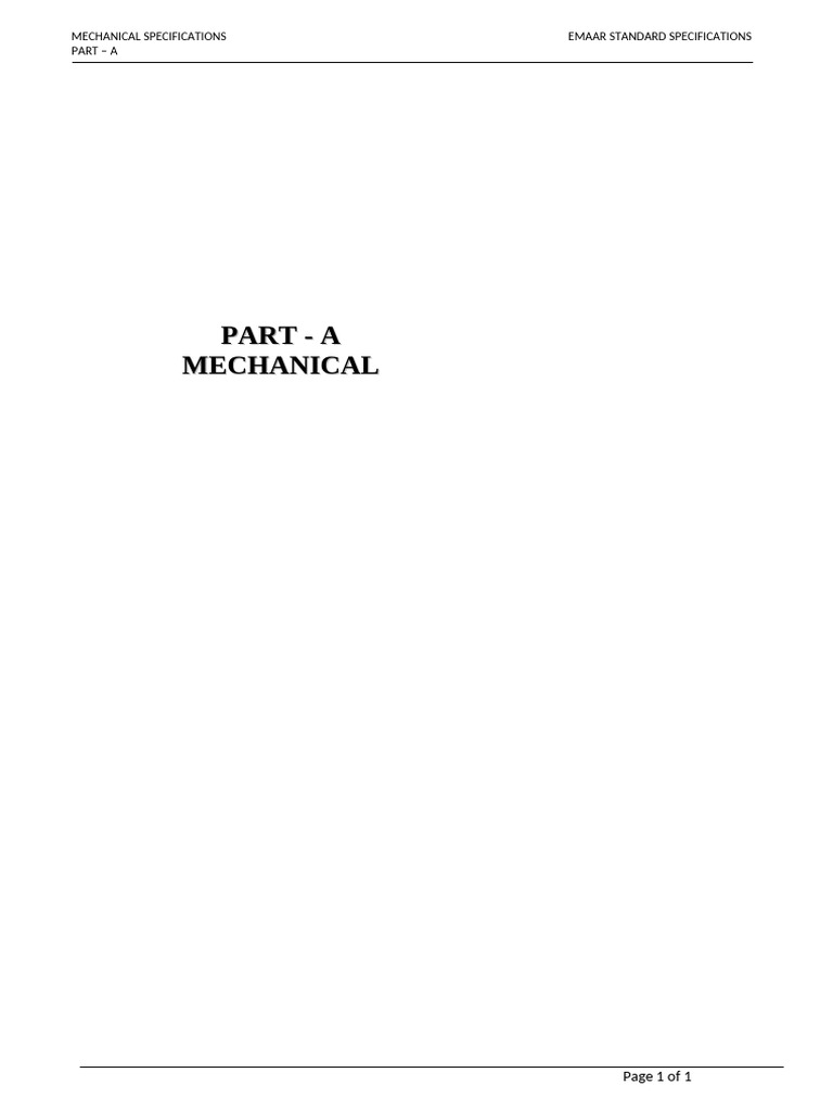 Emaar Mechanical Specifications Overview | PDF