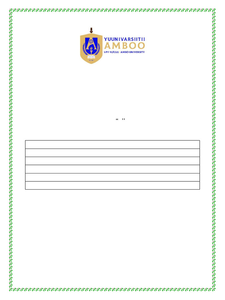 Ambo University Woliso Campus Institute of Technology | PDF