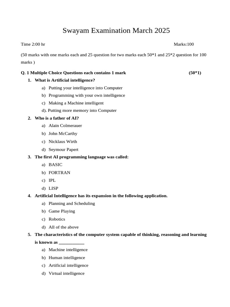 Swayam Examination March 2025.. | PDF | Computer Network | Internet Protocol Suite