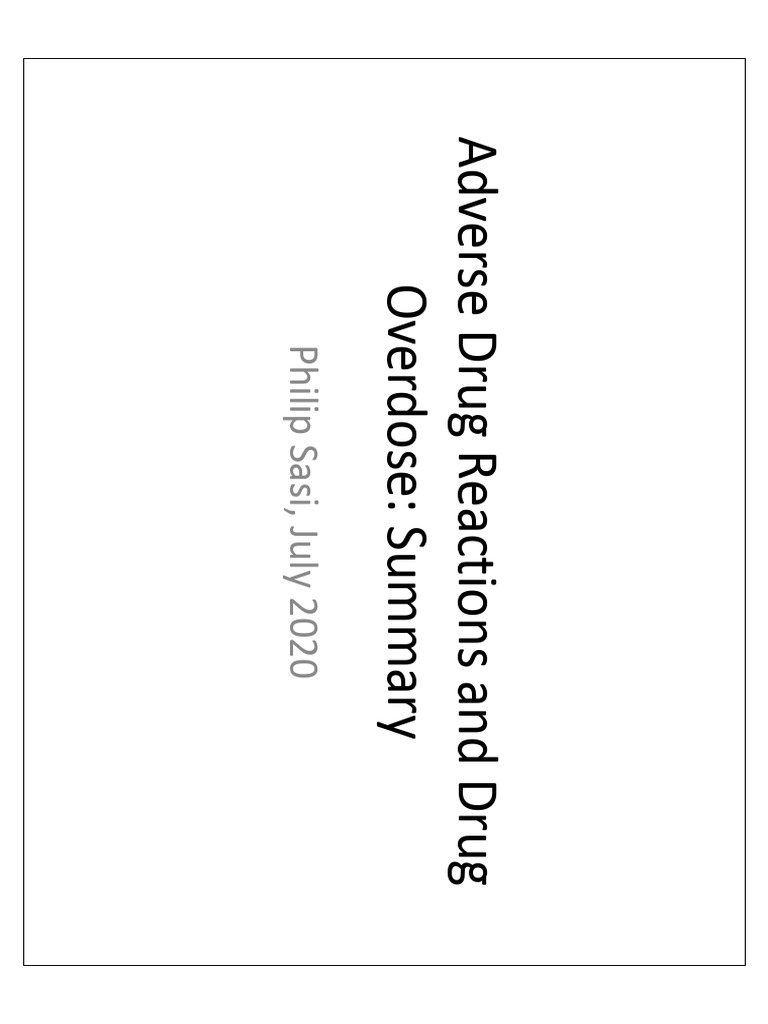 Adverse Drug Reactions and Drug Overdose 2 | PDF | Pharmacovigilance ...