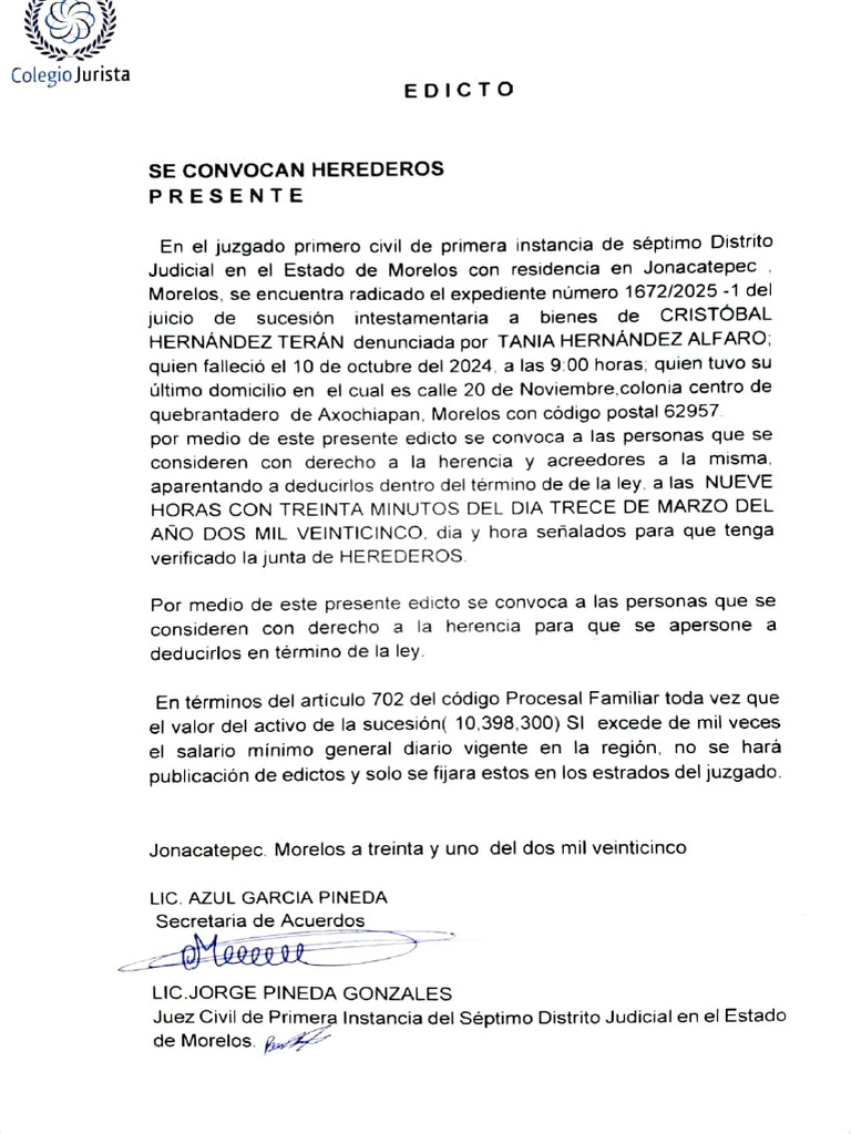 Edicto | PDF | Ley Pública | Justicia