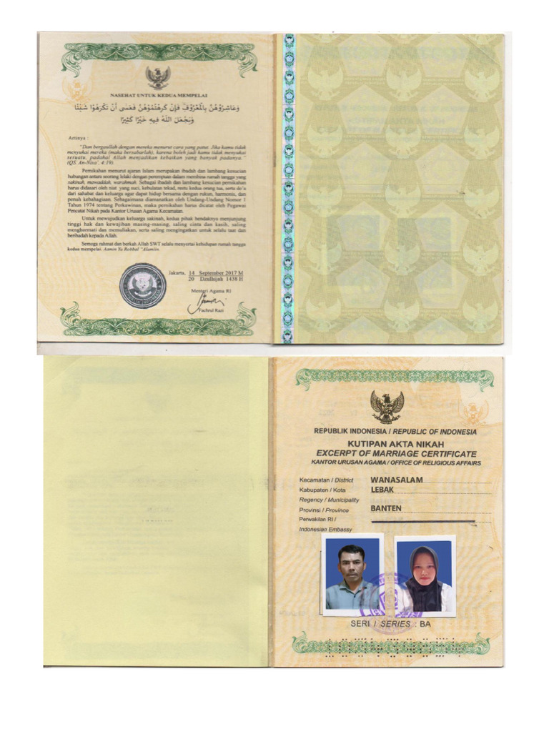 Buku Nikah Mamat - Samsiah | PDF