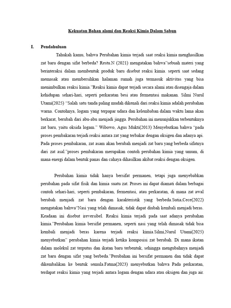 Kekuatan Bahan Alami Dan Reaksi Kimia Dalam Sabun | PDF