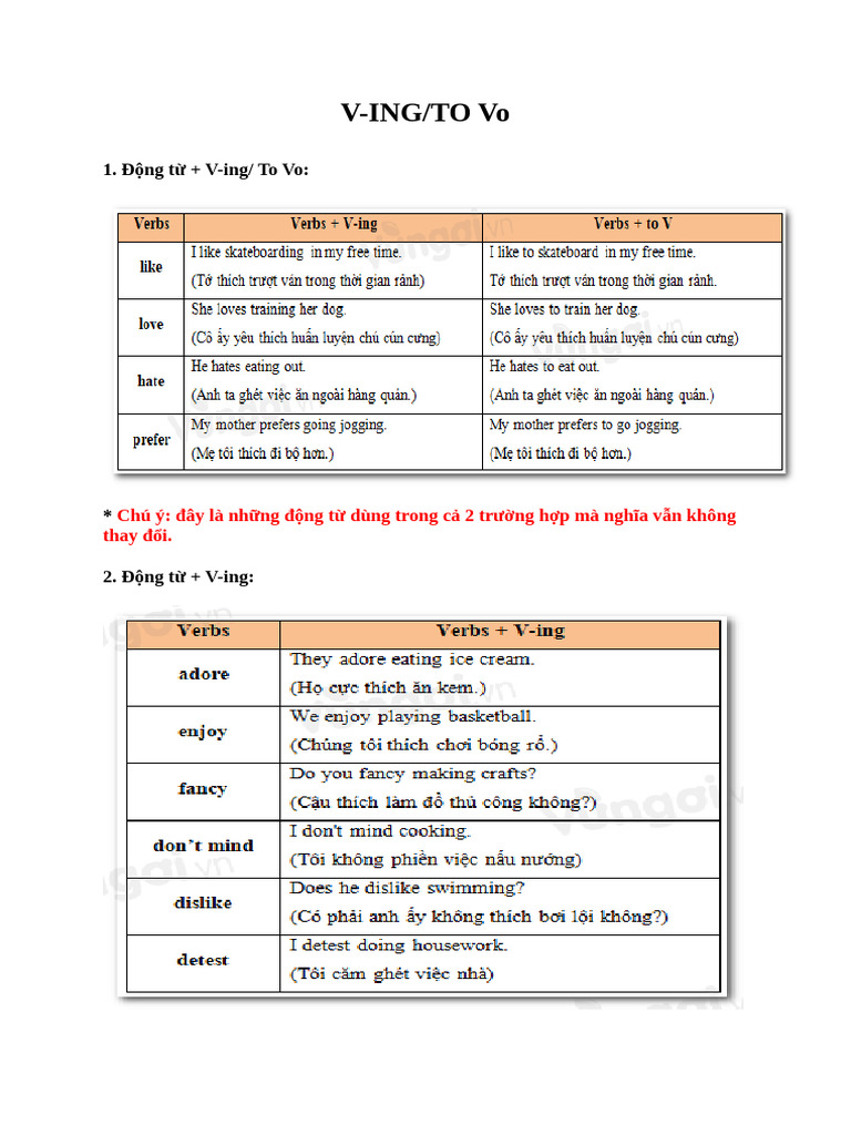 V-ing:To Vo | PDF
