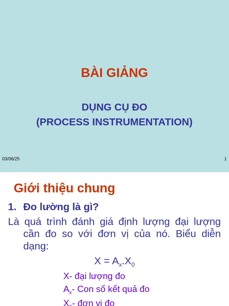 Chapter 1 - Process Instrusmentation - Buoi 1 | PDF