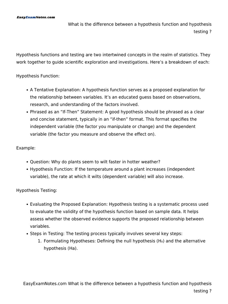 What is the difference between a hypothesis function and hypothesis ...