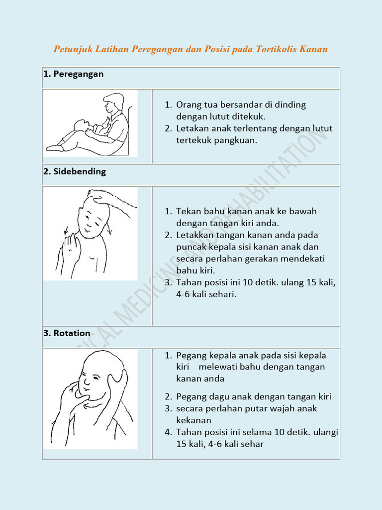 Latihan Tortikolis Kanan untuk Anak | PDF