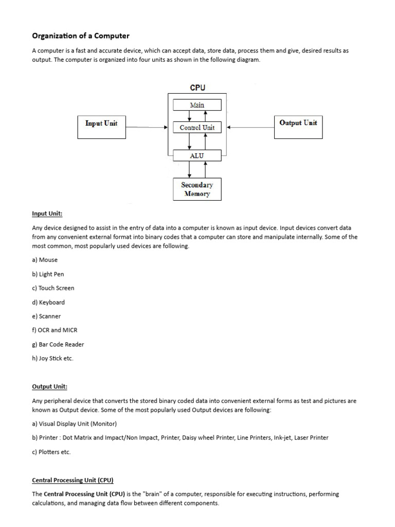 Computer Organization Overview | PDF | Central Processing Unit ...