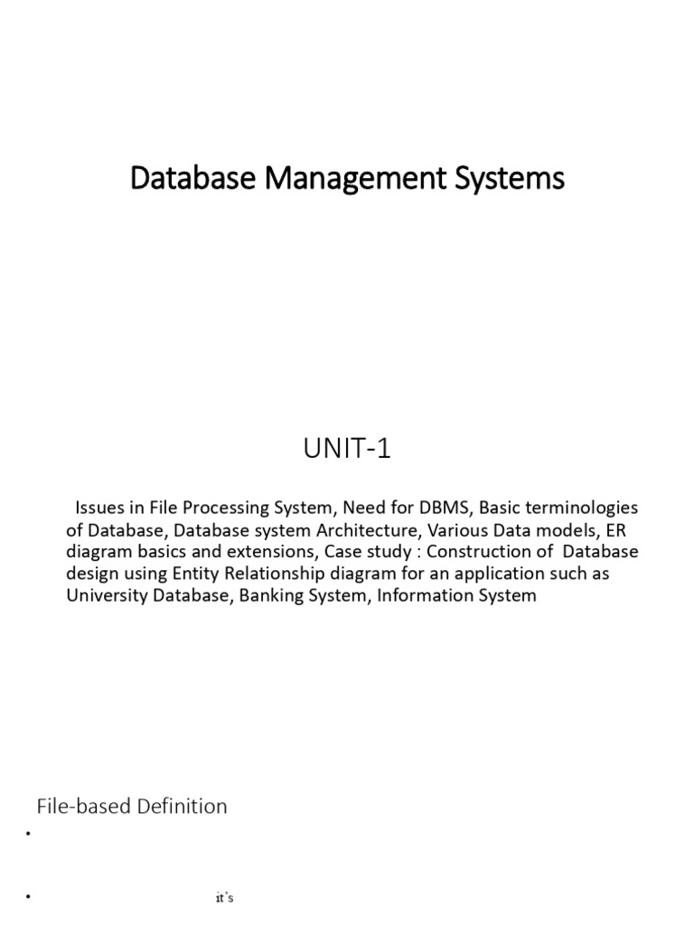 Unit-1-2 | PDF | Databases | Relational Database