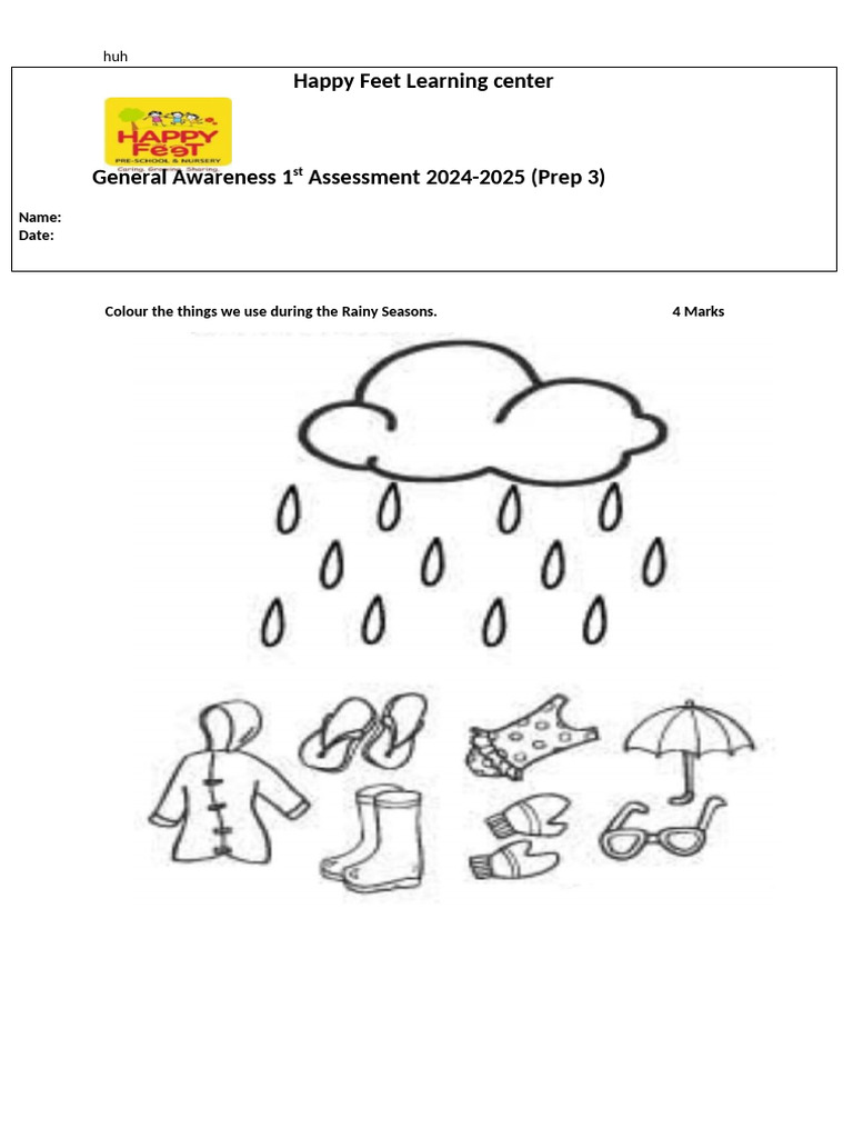 SR KG EVS Question Paper | PDF