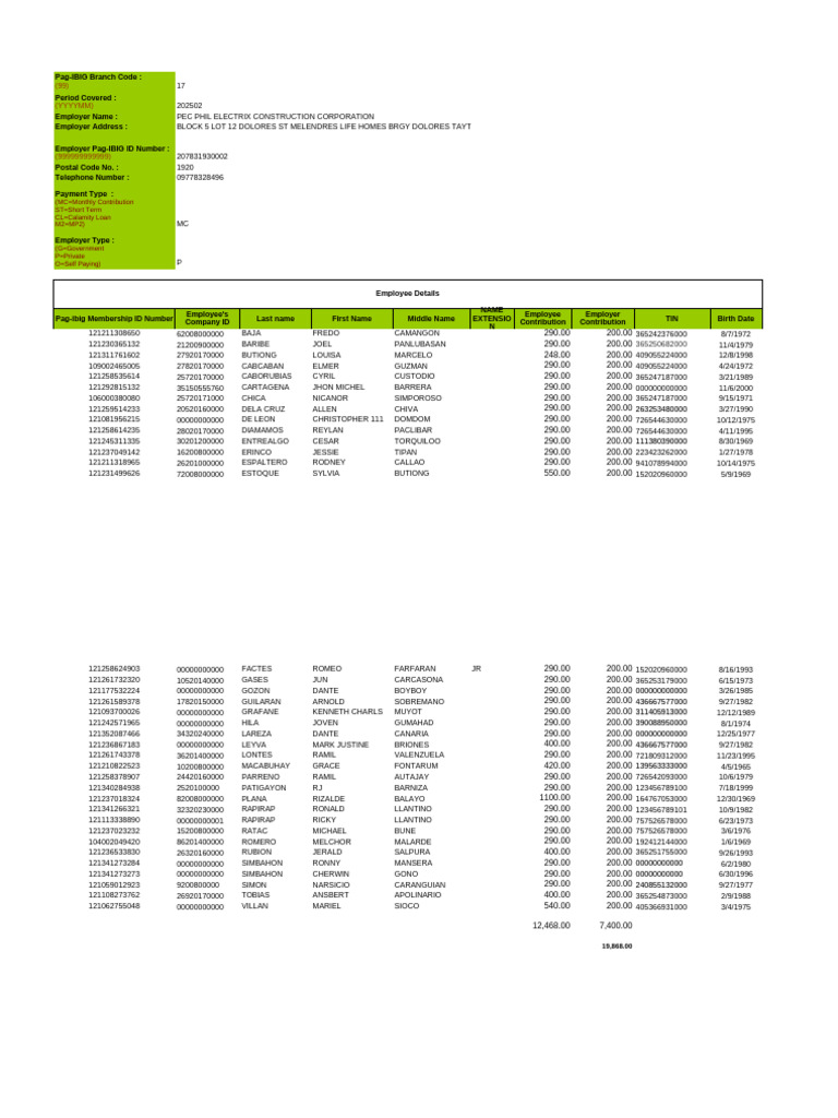 2b Pag-IBIG File Converter-V4.0 (3) FEBRUARY 2025 | PDF | Public Finance